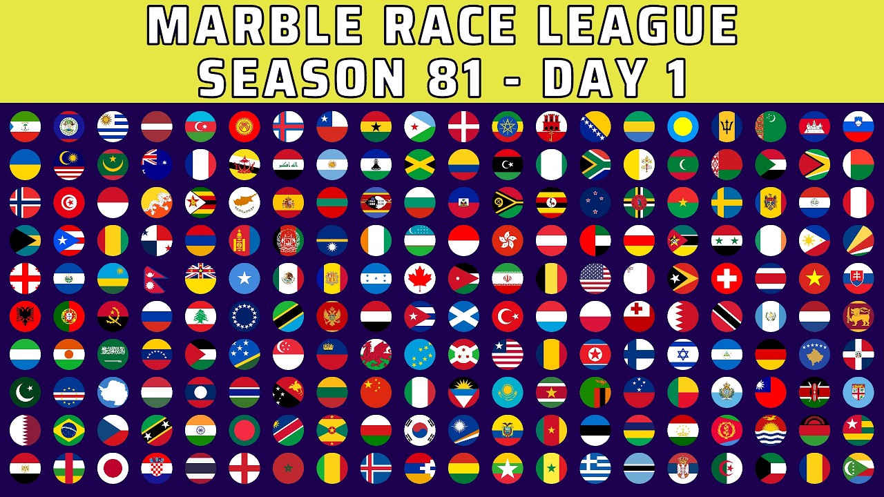 Marble Race League Session 81 Day 1 ~ 200 Countries - YouTube