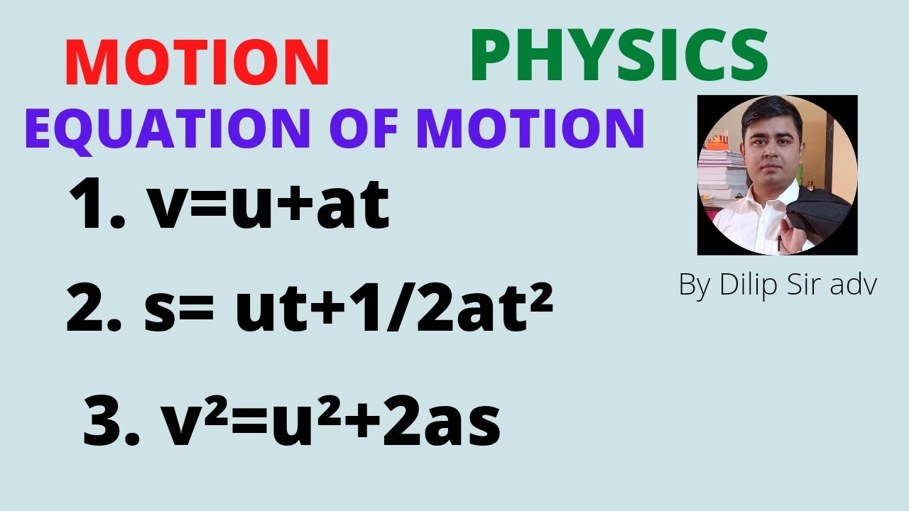 EQUATION OF MOTION PHYSICS 1. v=u+at 2. s=ut+1/2at² 3. v²=u²+2as by ...