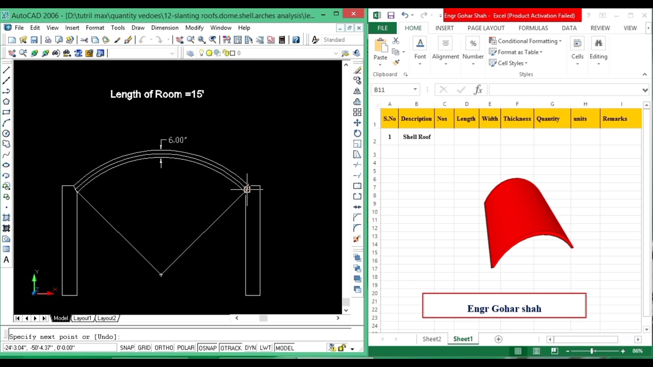 shell roof model | shell roof Quantity | Shell roof | Quantity ...