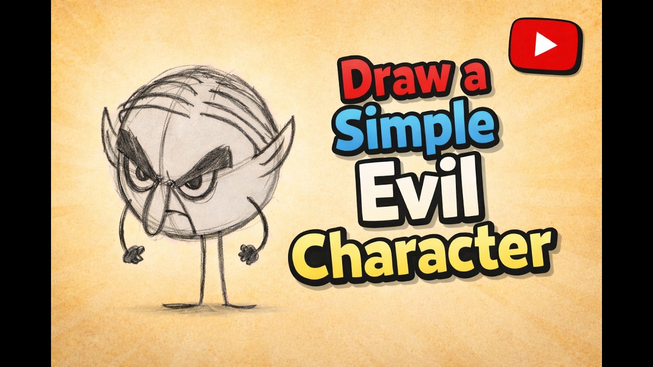 Draw an Evil Character from a Simple Shape - YouTube