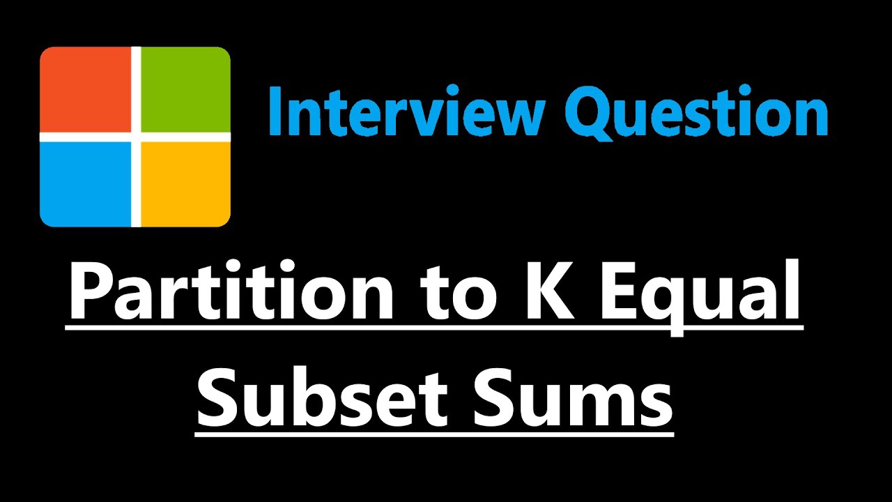 Partition To K Equal Sum Subsets Backtracking Leetcode 698 Python Youtube