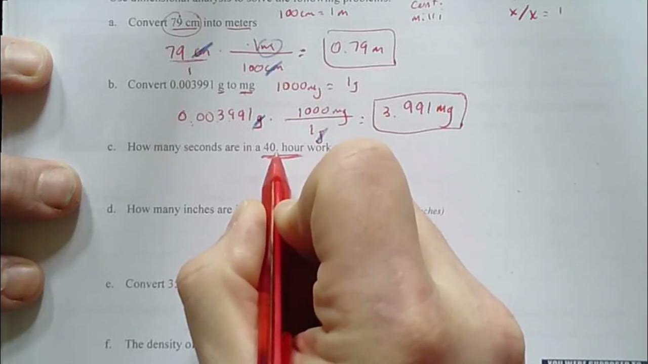Unit 1 Day 3 Notes - Dimensional Analysis - YouTube