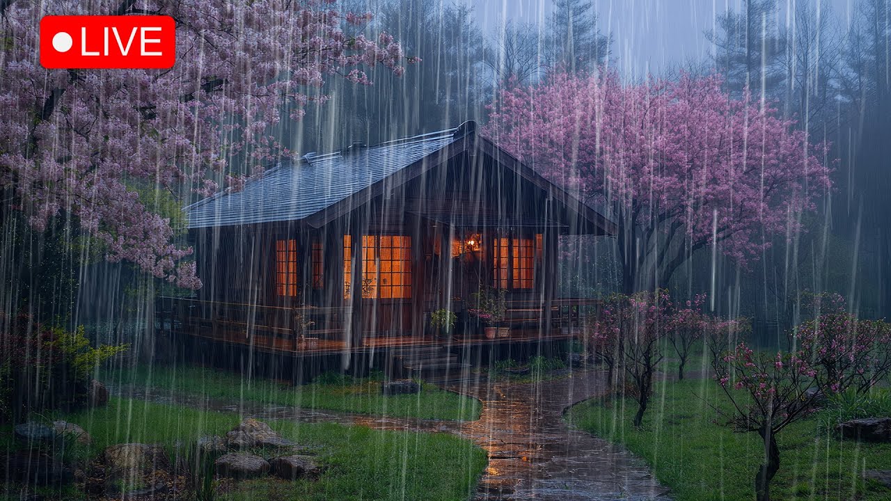 Peaceful Rain In Japanese Garden 🏵️ Rain Sounds for Blissful Sleep, Tranquil Mind & Meditation ...