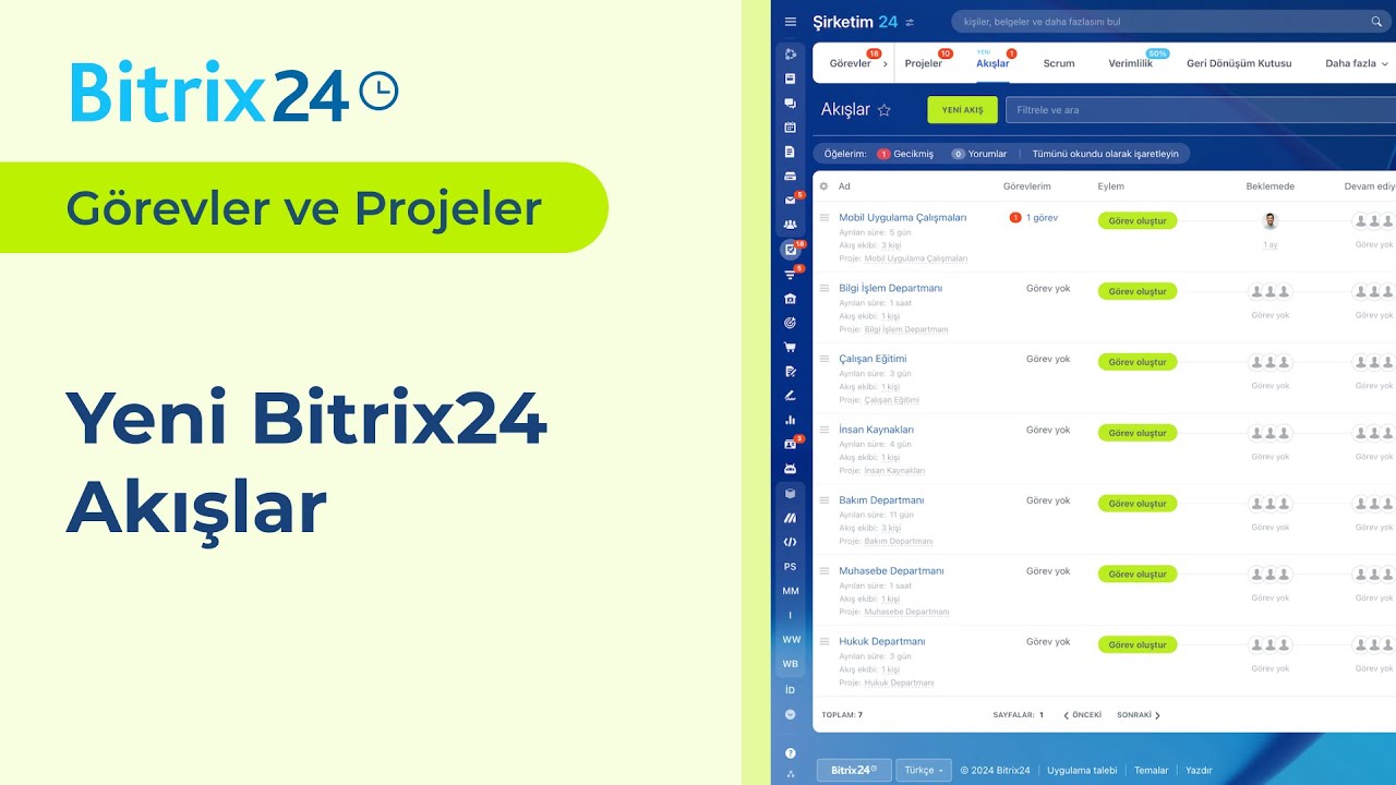 Yeni Bitrix24 Akışlar - YouTube