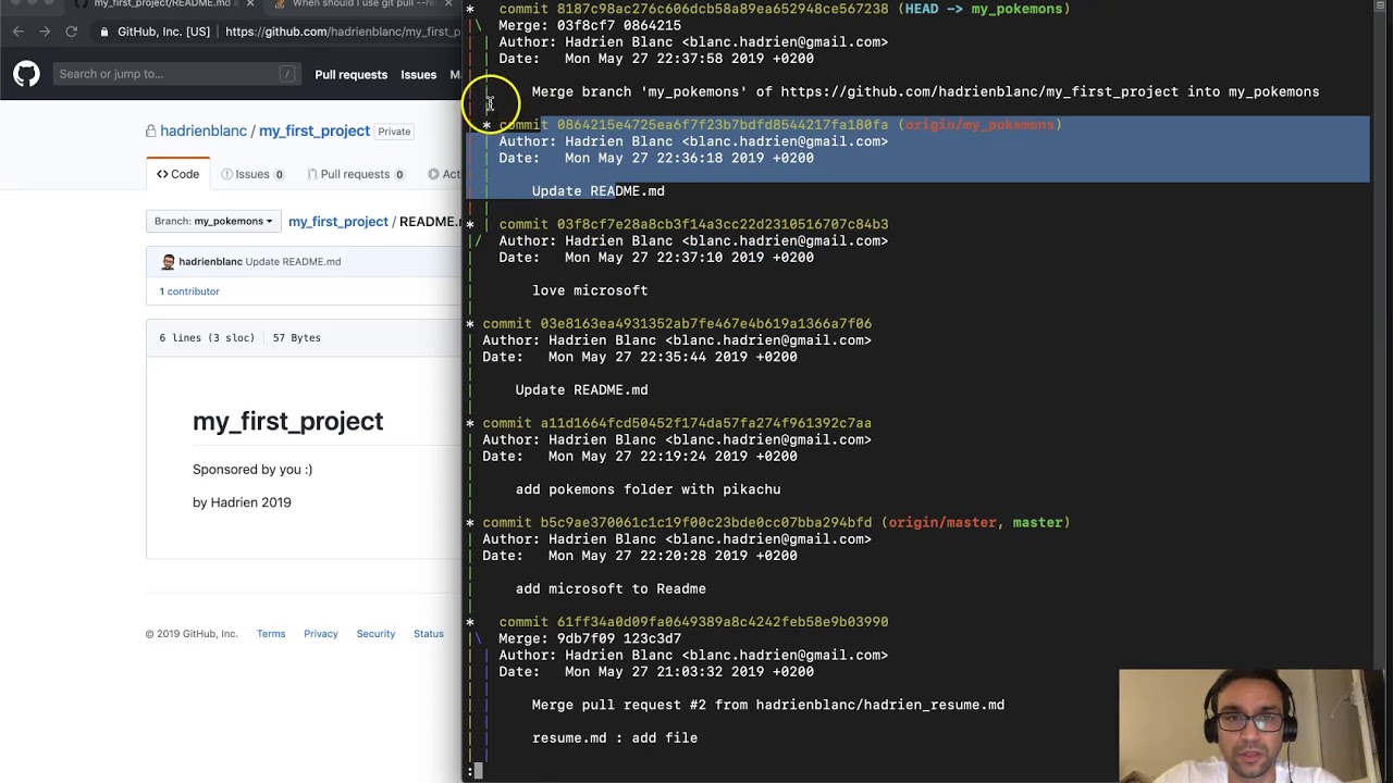 005 git pull rebase ou merge - YouTube