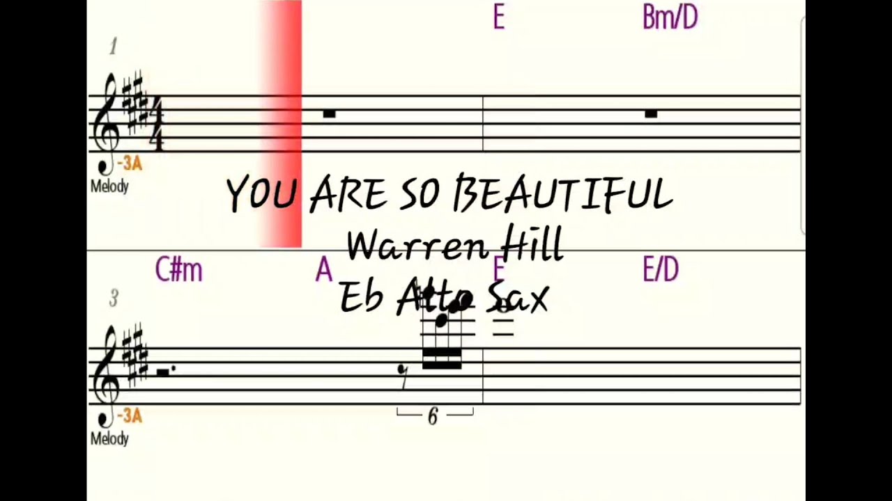 YOU ARE SO BEAUTIFUL - Eb Alto Saxophone Playalong - Sheet Music ...