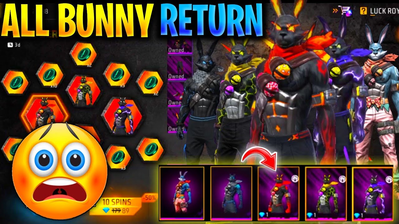 All Bunny Bundle Return | 5 Bunny Event Free Fire | New Bunny Ring ...