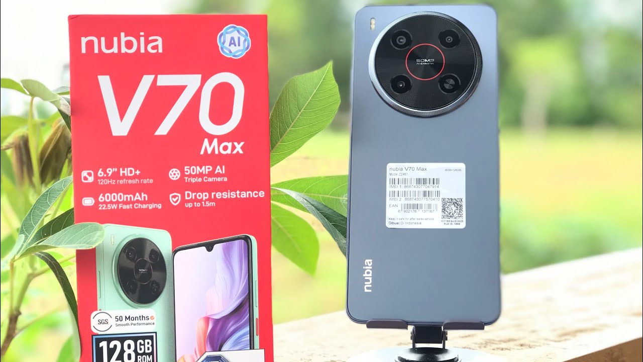 UNBOXING HP NUBIA V70 MAX TERBAIK BATERAI BADAK - YouTube