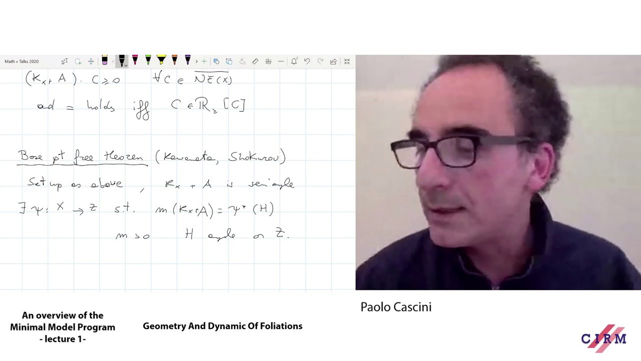 Paolo Cascini: An overview of the Minimal Model Program - lecture 1 ...