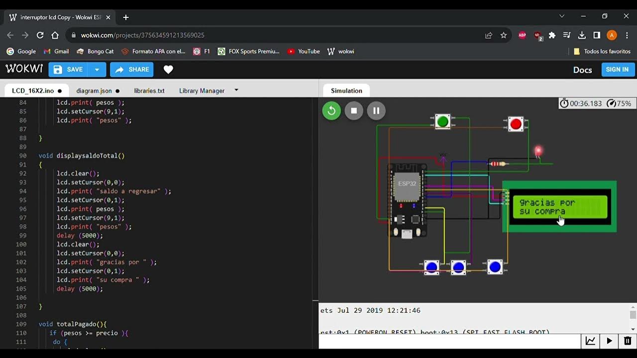 Tarea vending machine con ESP32 - YouTube