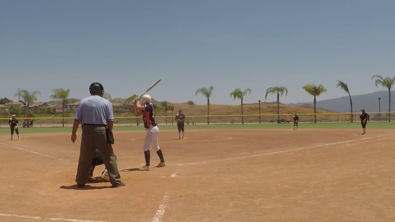 Audrey Shebloski double to the left field gap. - YouTube