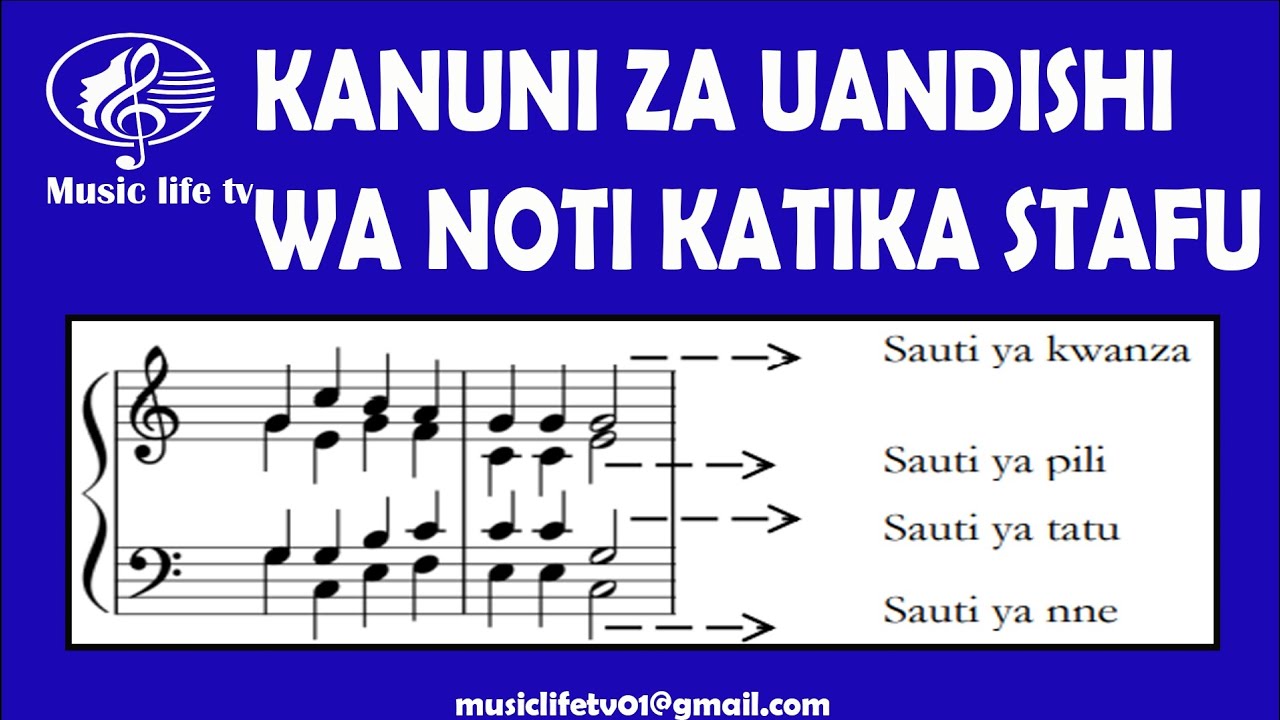 KANUNI ZA UANDISHI WA NOTI KATIKA STAFU #nota#music#youtube - YouTube
