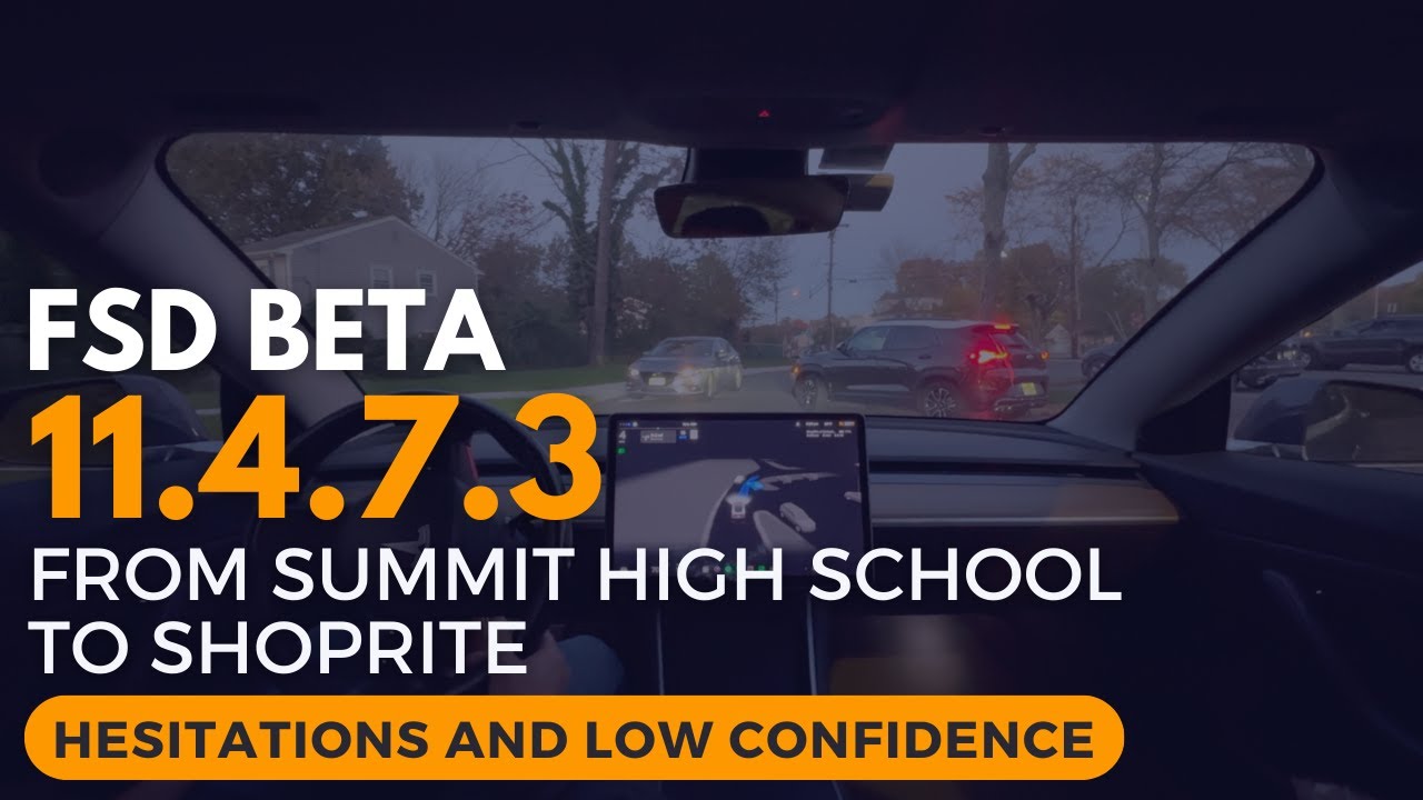 Tesla FSD Beta 11.4.7.3 - From Summit High School to ShopRite ...