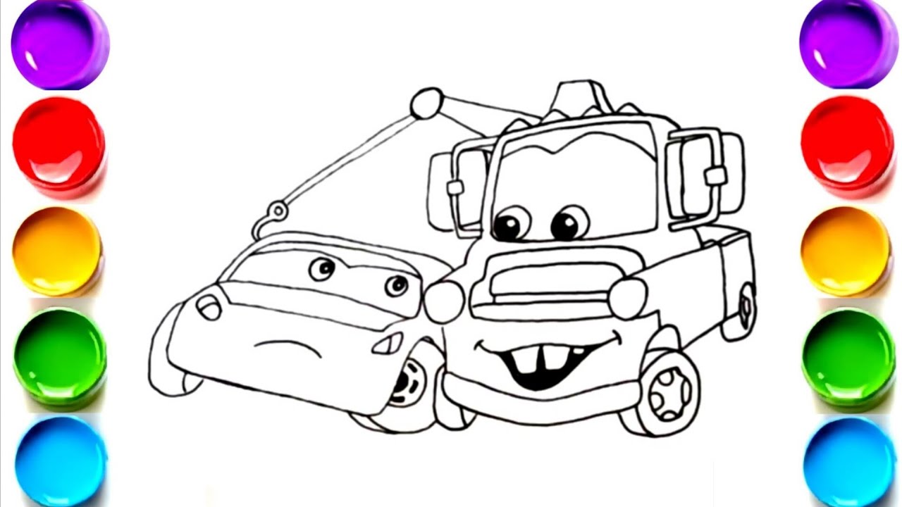 How To Draw lightning McQueen and mater || Easy Drawing Disney Pixar ...