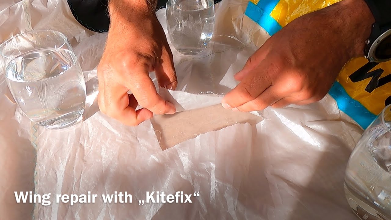 Wing / Kite repair with KITEFIX Foilwing easy selber reparieren - YouTube