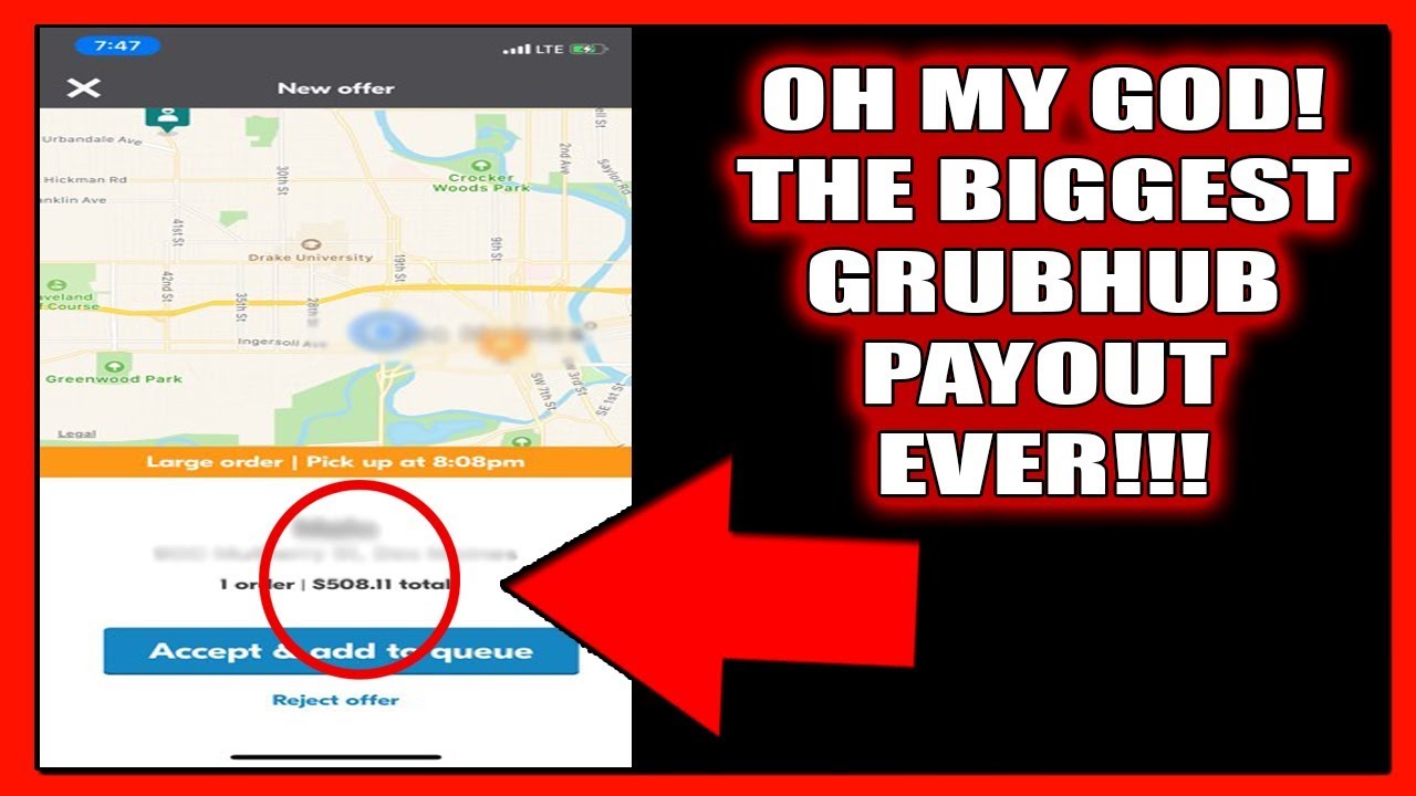 The BIGGEST GrubHub Payout EVER! (100% REAL) - YouTube