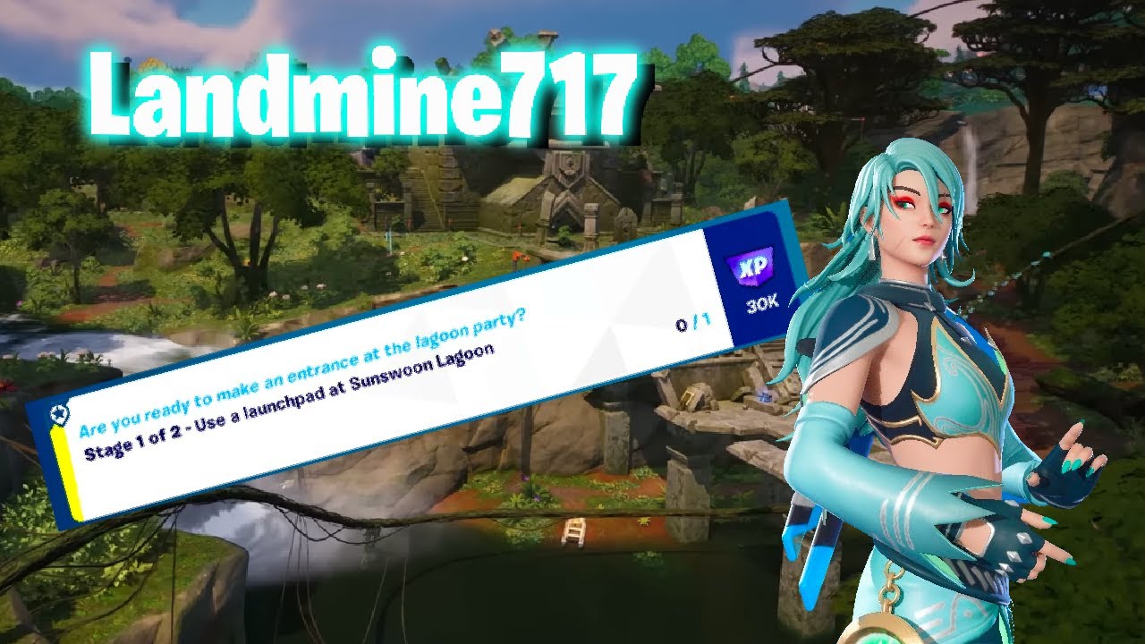 Use launchpad at Sunswoon Lagoon Location - Fortnite Quest - YouTube