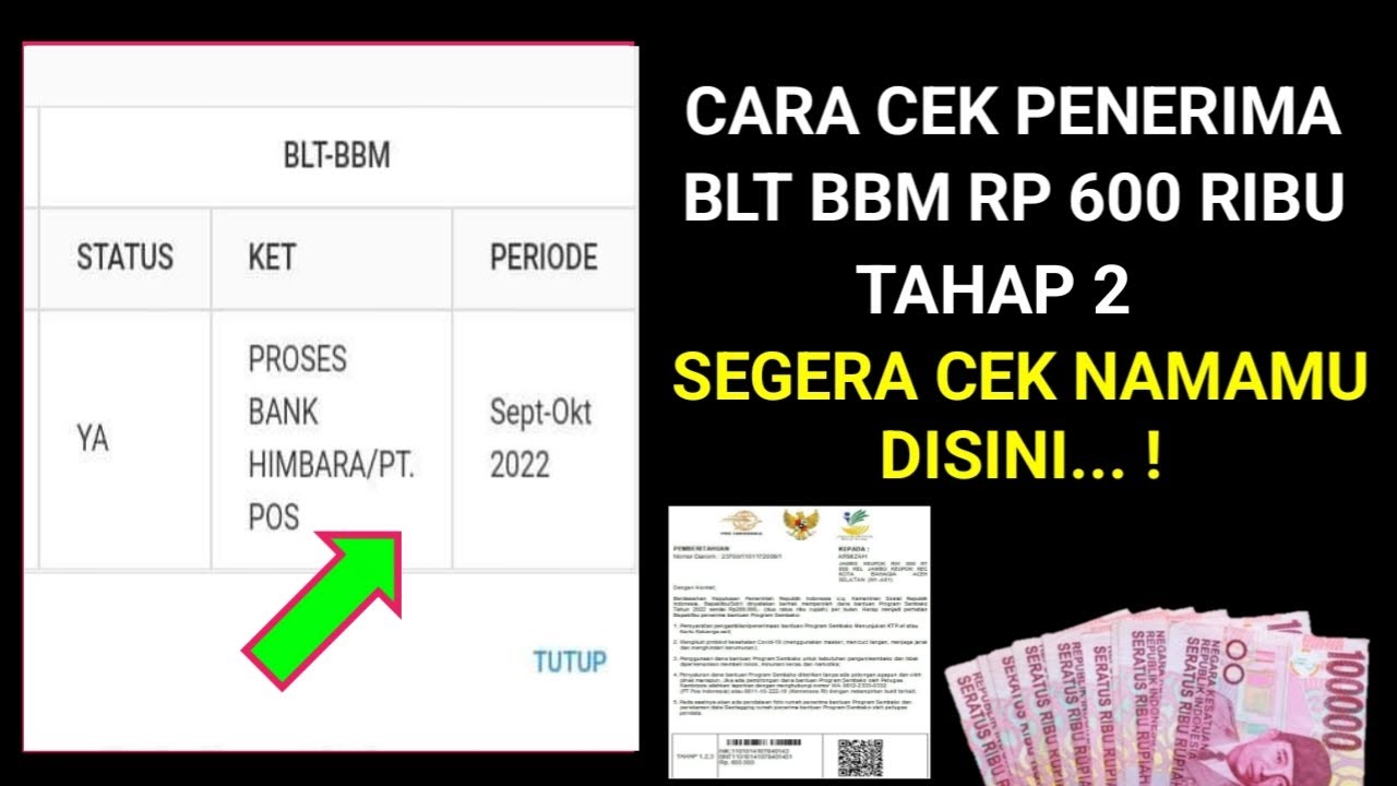 CARA CEK PENERIMA BLT BBM TAHAP 2 LEWAT HP SECARA ONLINE - YouTube