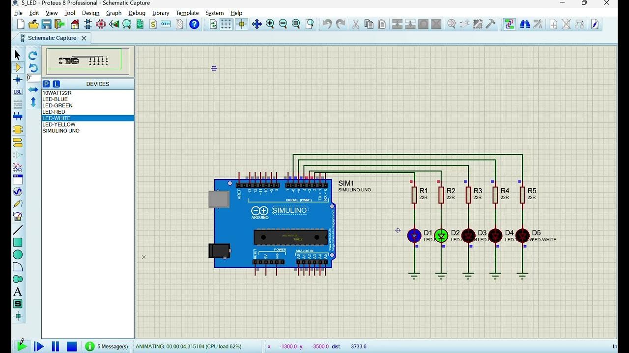 5_LED_BLINK_BY_PROTEUS - YouTube