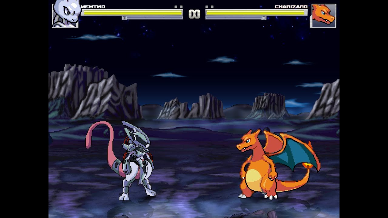 Mewtwo Vs Charizard Gameplay M.U.G.E.N - YouTube