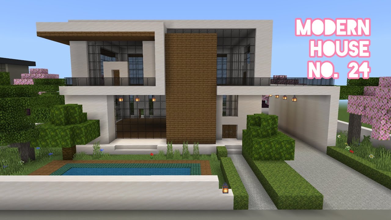 Minecraft modern house, time lapse tutorial No. 24 - YouTube