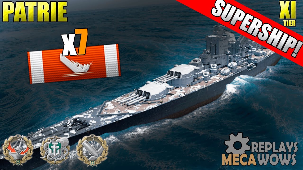 NEW SHIP! Patrie 7 Kills & 244k Damage | World of Warships Gameplay 4k ...