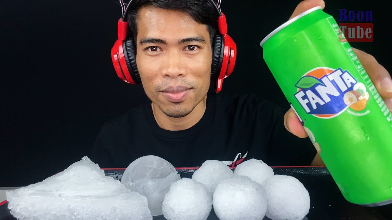 ASMR Drinking FANTA with ice snack menu - extreme crunchy | EP.426 I ...