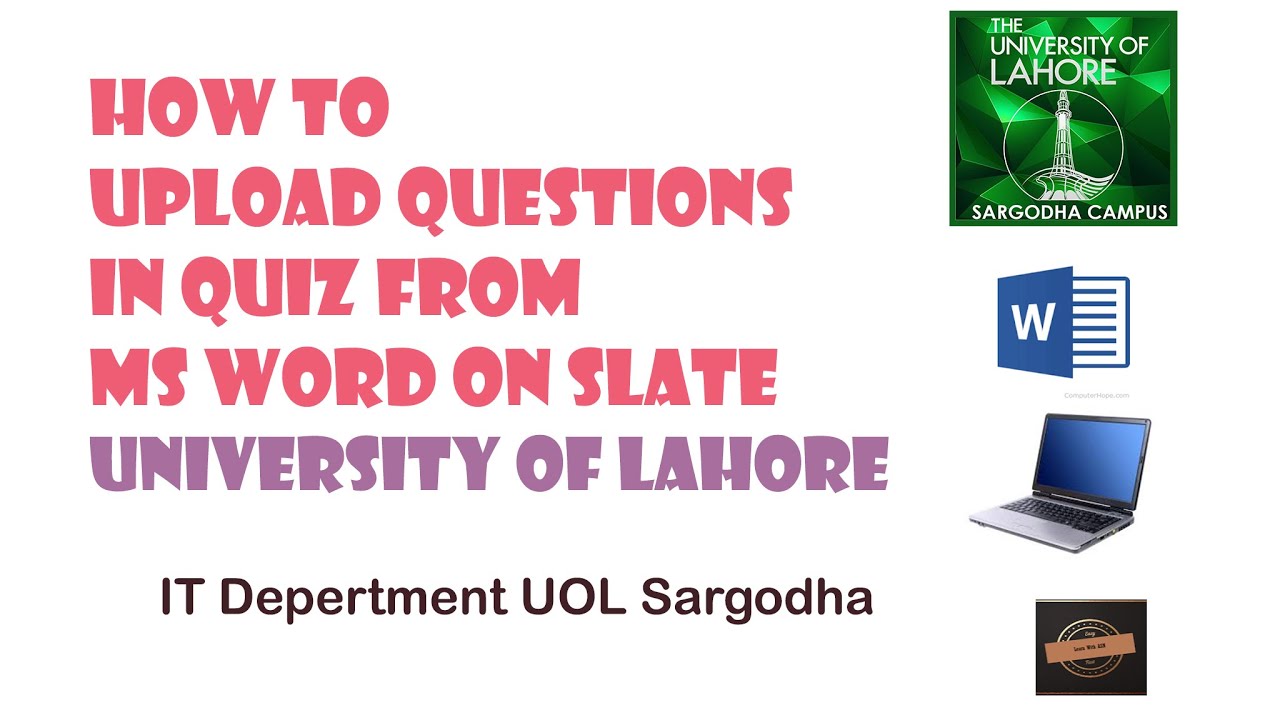 How to create Question bank on slate & create Quiz from question bank ...