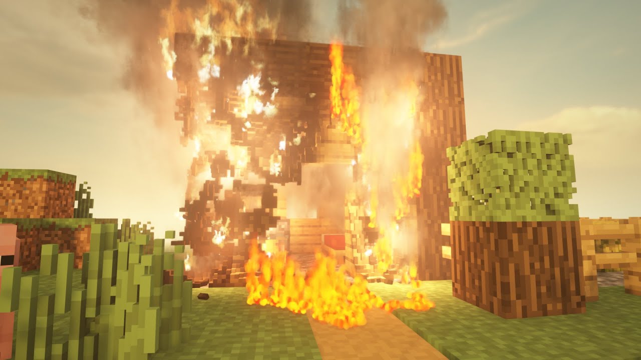 4K Realistic Magma vs Minecraft Village House in Teardown - YouTube