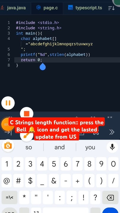 C Strings length function #shorts #c#strings #length #function #printf#return#int#main # ...