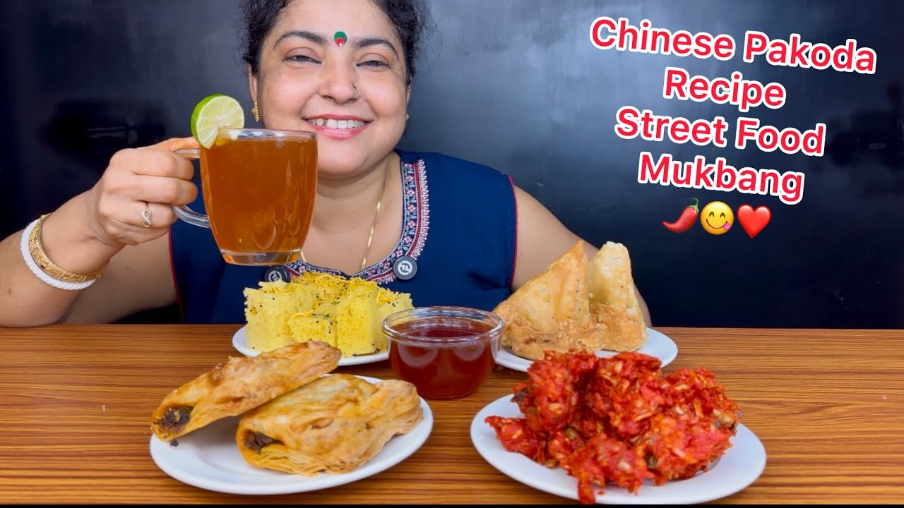 STREET FOOD PARTY! CHINESE PAKODA, SAMOSA, PATTIES ANS DHOKLA | CHINESE ...