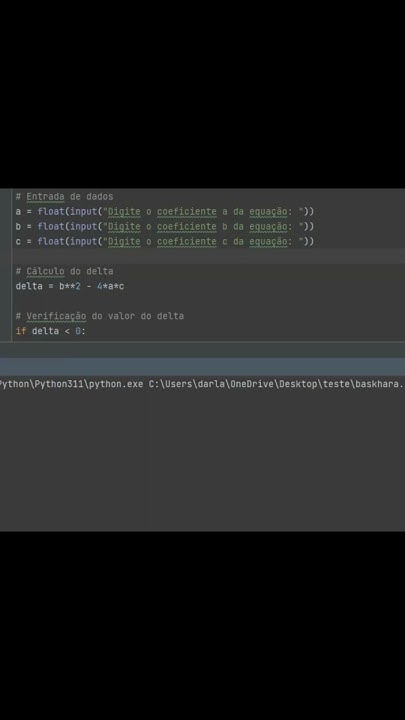 Fórmula de Bhaskara com python #short - YouTube