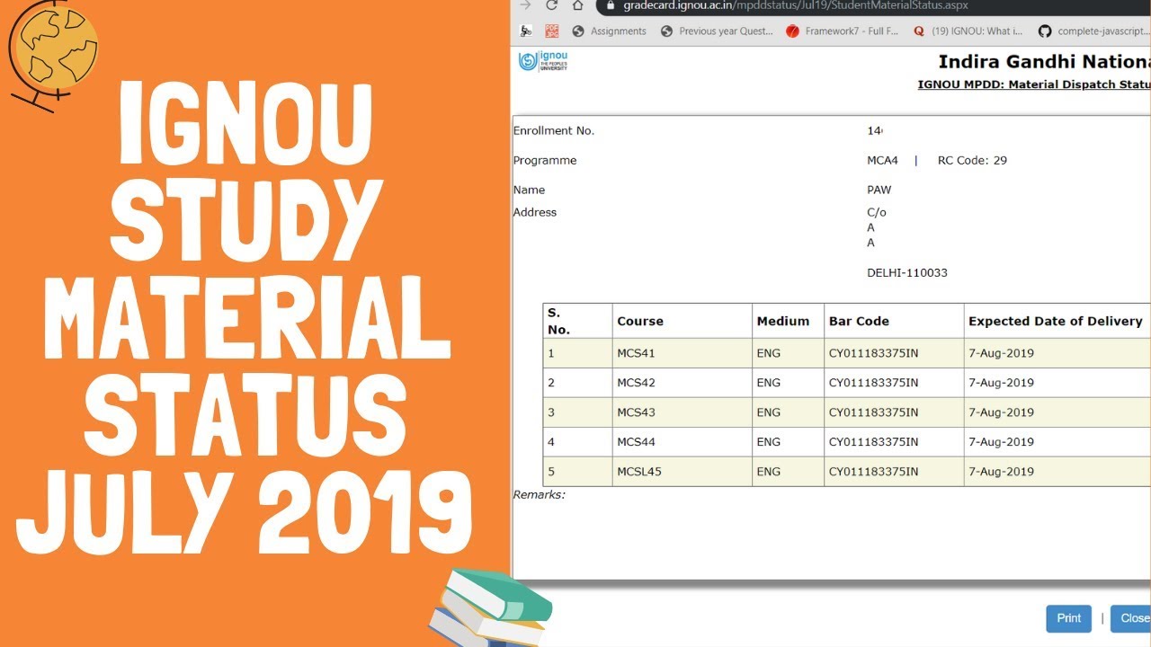 IGNOU STUDY MATERIAL STATUS July 2019 January 2019 IGNOU STUDY ignou-study-material-status-july-2019-january-2019-ignou-study
