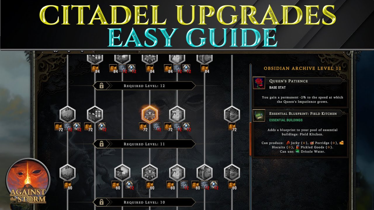 CITADEL UPGRADE GUIDE - Against The Storm Best Upgrades Tips - YouTube