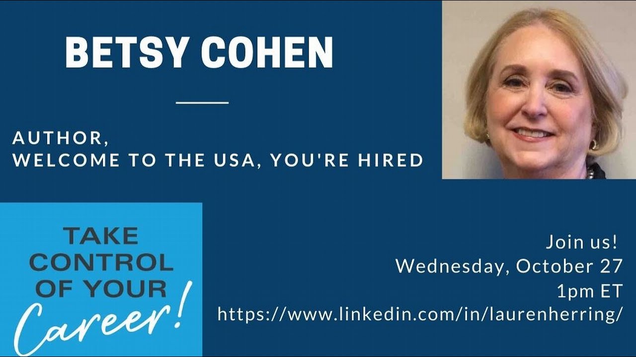 Take Control of Your Career - with Betsy Cohen - YouTube