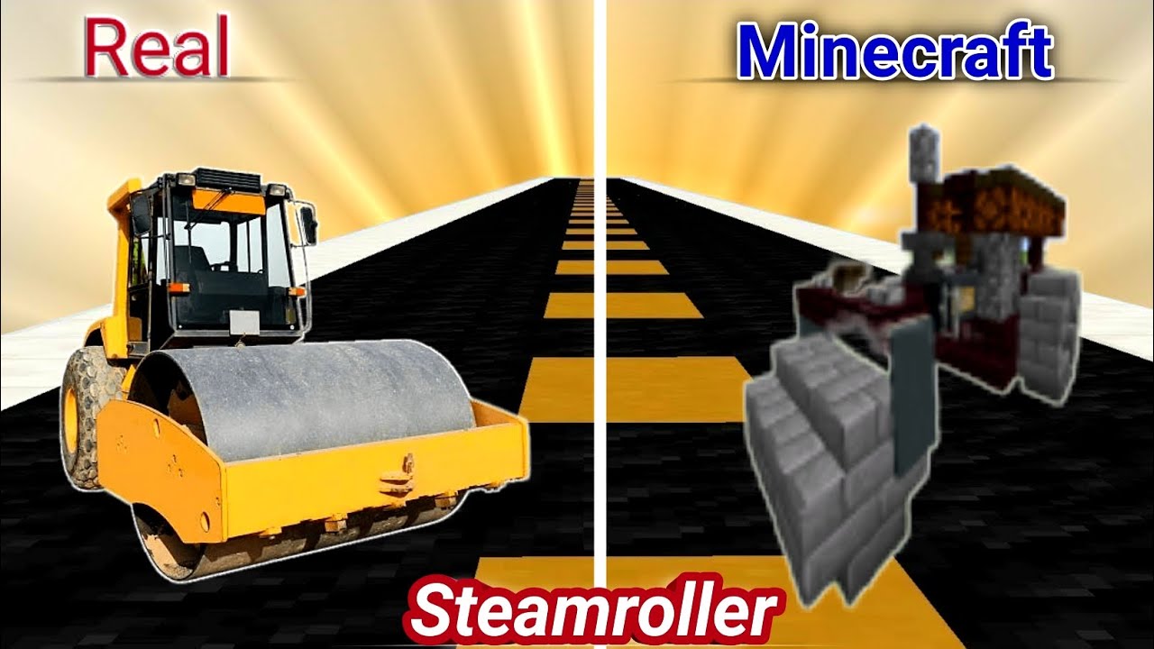 Minecraft steamroller and Real steamroller || @minecraftmakinghouse ...