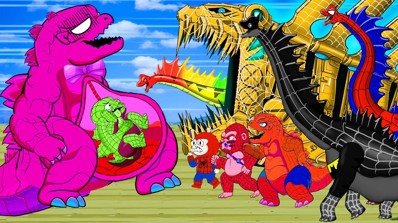 Godzilla Pregnant Hedorah Rescue Boopzilla Spider Shin T Rex Cartoon Meets Ghidorah Compassion