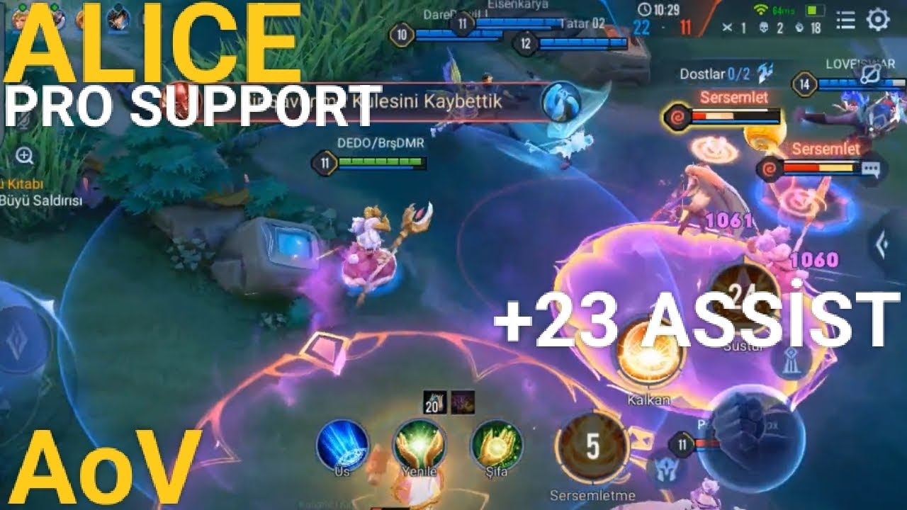 ALİCE SUPPORT PRO GAMEPLAY | ARENA OF VALOR - YouTube