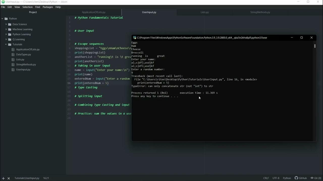 Python User Input Youtube