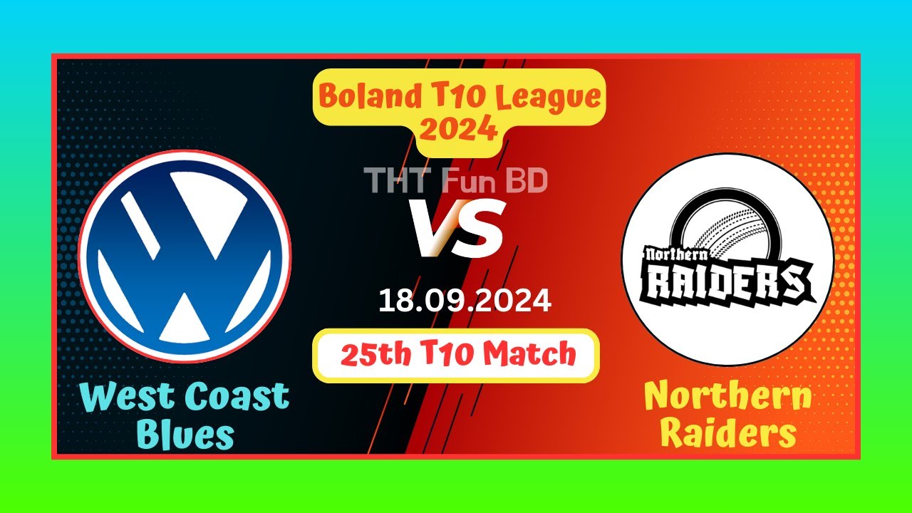 West Coast Blues vs Northern Raiders | NR v WCB | Boland T10 League ...