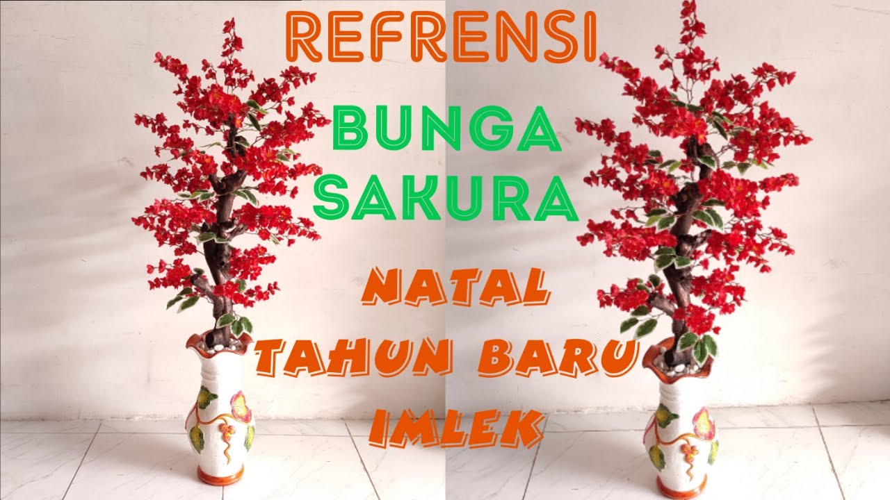 Bunga Sakura Imlek, Merangkai Bunga Sakura, Membuat Pohon Sakura - YouTube