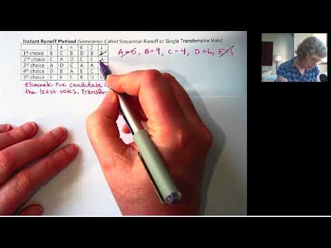 Math 105 Video 5.2c Instant Runoff Method - YouTube