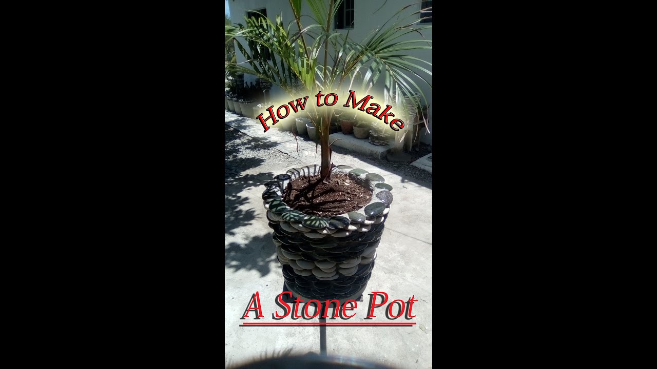 How to make Durable Sea-stone Cement Flower Pot DIY - YouTube
