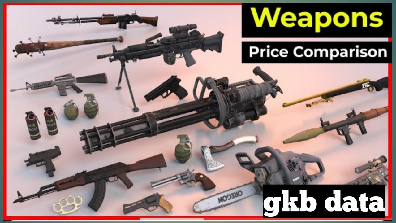 Weapons price comparison 3d by gkb data - YouTube