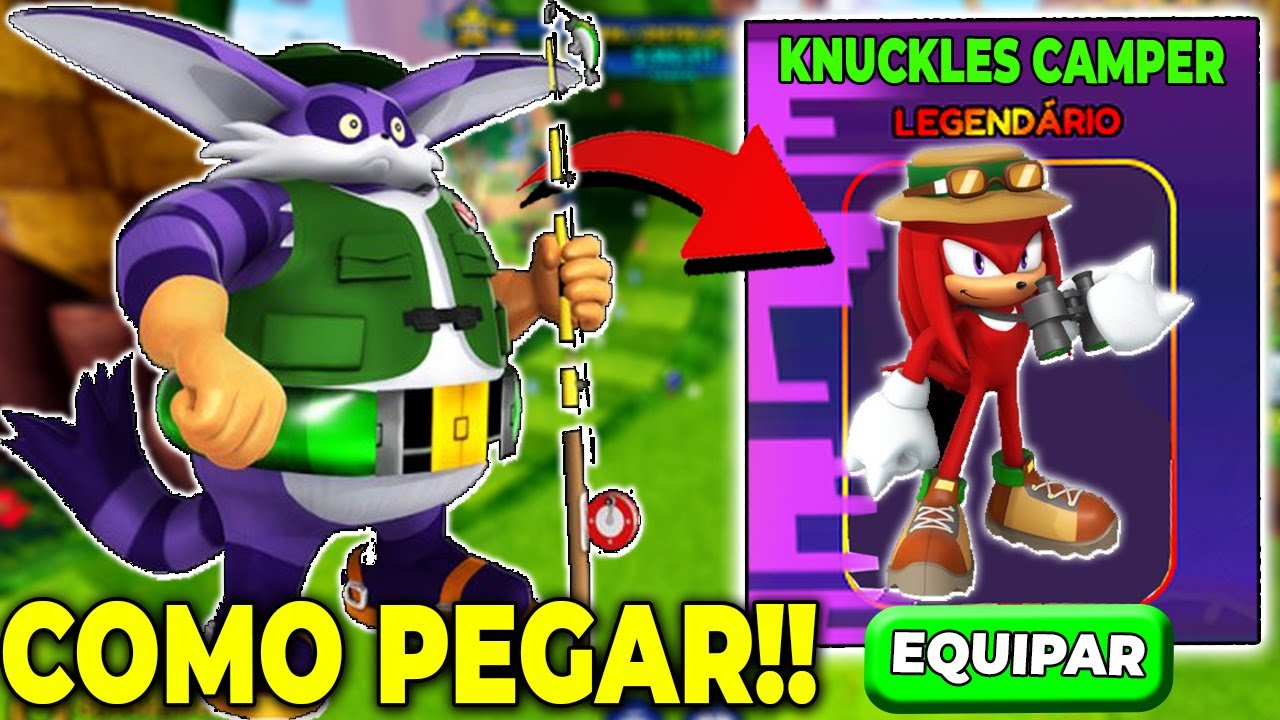 COMO PEGAR NOVA SKIN DO KNUCKLES CAMPER e BIG THE CAT no SONIC SPEED ...