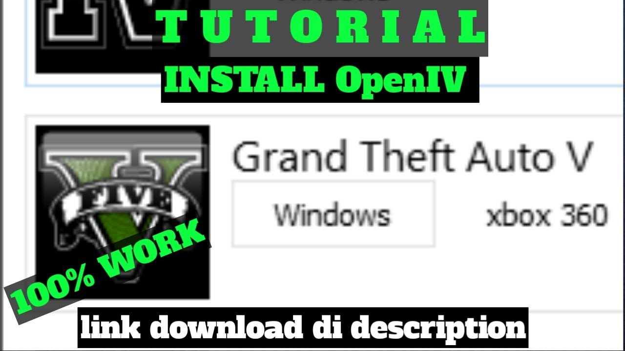 CARA MUDAH INSTALL openIV DI SEMUA VERSI GTA 5 WORK TERBARU 2021 - YouTube