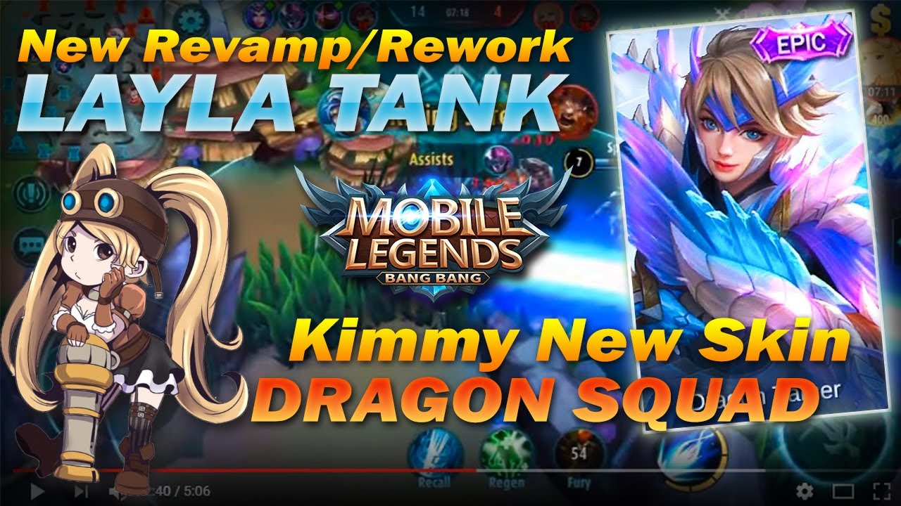 MLBB Layla Revamped Rework Tank! Kimmy Dragon Squad - YouTube