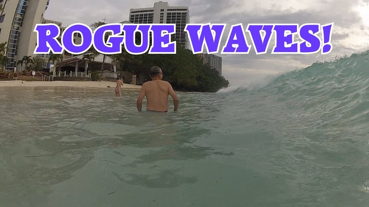 Massive Waves hit Guam beaches- Beaches becomes playgrounds - YouTube