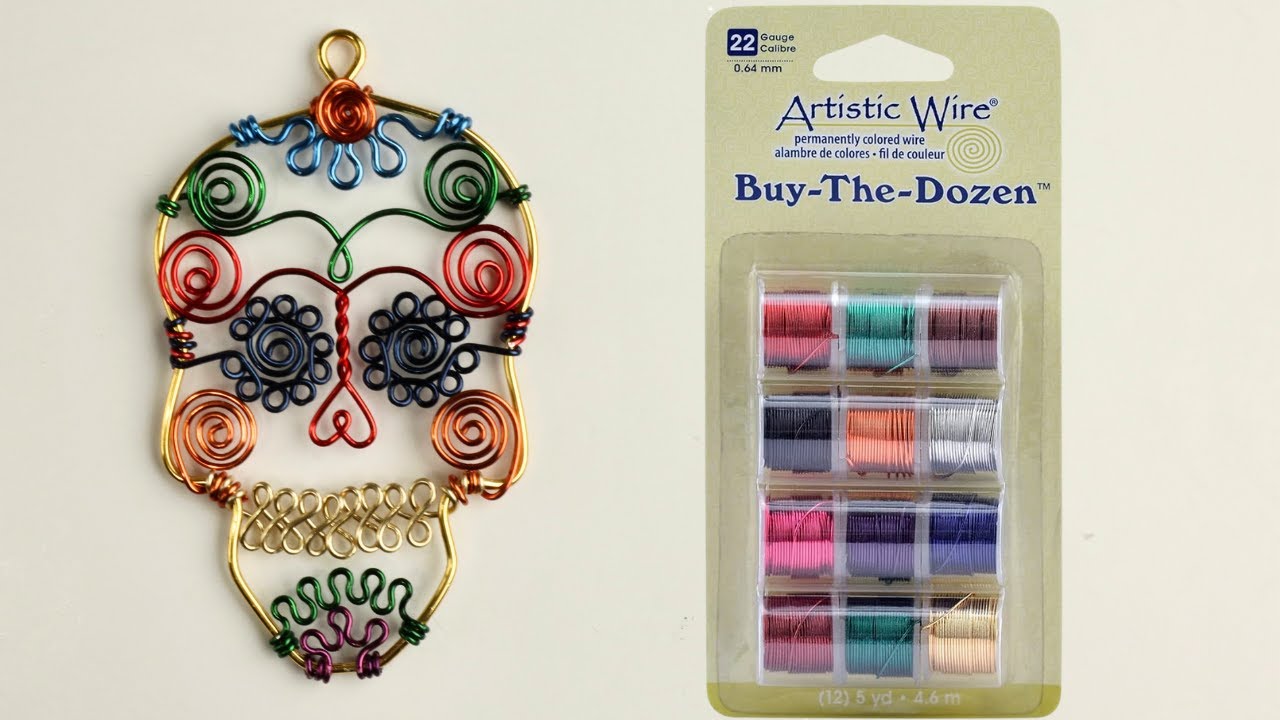 Sugar Skull Pendant Wire Jewelry Making Tutorial - YouTube
