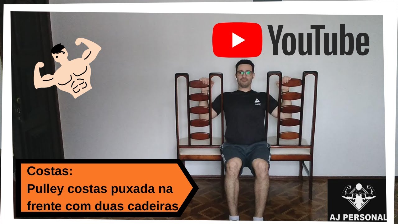 Exercício para as costas em casa: pulley costas na cadeira puxada na ...